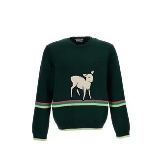 J.W.Anderson Lamb-intarsia Striped-trim Sweater