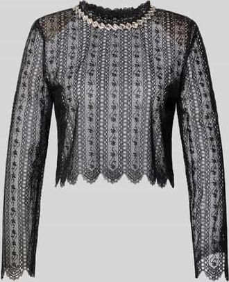 Self Portrait Slim Fit Longsleeve aus floraler Spitze