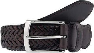 Dents Ceinture en cuir tress&eacute; pour homme Marron clair - Marron - Large