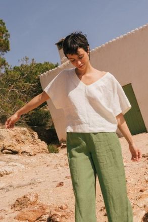 AmourLinen Damen vegan Top Lily Wei&Atilde;Y