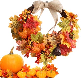 Generic Herbstgirland - 18 Herbstring, Danksagung Pumpabylt, &uuml;ppiger Beerenranz, Ernte-Saison Dekoration | Gem&uuml;tliches Festival Urlaubsdekor f&uuml;r Mantel Fenste