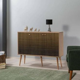 Dmora Buffet Nunki, Buffet du Salon, Commode de Salon, Garde-Manger de Cuisine, 120x36h90 cm, Chêne