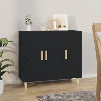 vidaXL Buffet noir 90x34x80 cm bois dingénierie Vidaxl