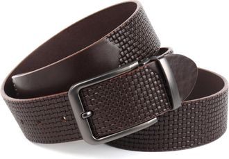 Anthoni Crown Unisex Ledergürtel BR3P4540 Gürtel, Dunkelbraun, 90