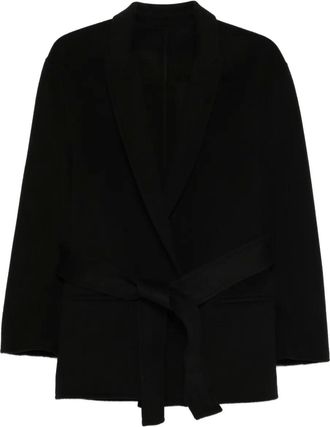 Alberta Ferretti blazer à taille ceinturée - Noir