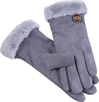 Generic Moufles dhiver chauffantes pour femme par temps froid, gants chauds tendance pour lextérieur, léquitation, la conduite, joli noeud, plus polaire écran