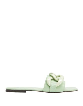 8 by YOOX CHAIN DETAIL FLAT LEATHER SANDALS