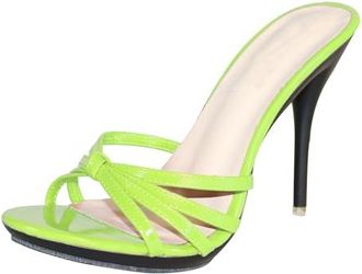 Miyoopark Mules sexy pour femme avec talon aiguille Mule d&eacute;t&eacute;, T11 vert jaune, 43 EU