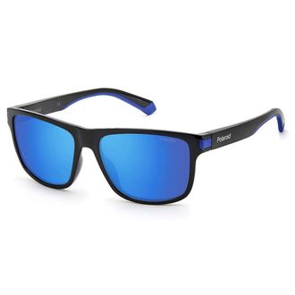 Polaroid Pld 2123/s D51/5X BLACK BLUE Sunglasses Mens Polycarbonate, Standard, 57