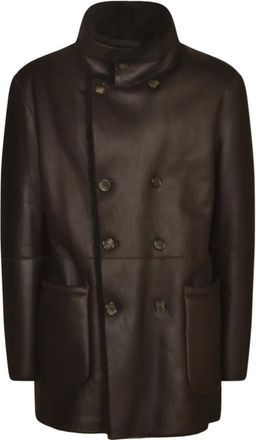 Giorgio Armani Homme, Vestes, Brun, Taille: L Manteau Crois&eacute; en Shearling