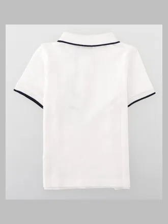 HUGO BOSS Striped Trim Polo - White