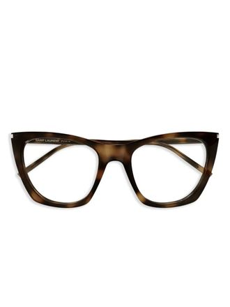Saint Laurent Eyewear lunettes de vue à monture papillon - Marron