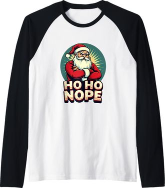 Mapanoli Design Ho Ho Nein, mürrischer Weihnachtsmann Raglan