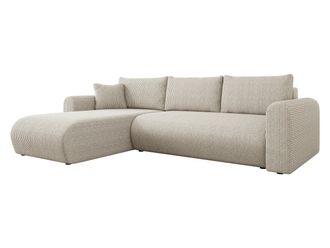 Mirjan24 Ecksofa Eliwo Cord, Design Eckcouch, Couch mit Schlaffunktion und Bettkasten, Wohnlandschaft, Bettfunktion L-Form Sofa, Ottomane universell (Poso 100)