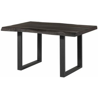 Massivmoebel24 Baumtisch Mango 140x90x77 grau lackiert / U-Beine anthrazit matt FREEFORM 5
