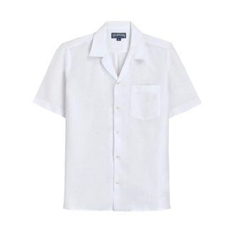 Vilebrequin Chemise Bowling en Lin Uni - Homme - Chemises - Blanc - Taille: S