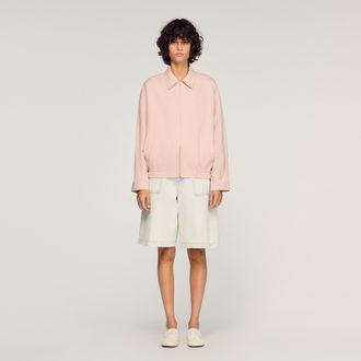 Sandro Blouson en coton et lin