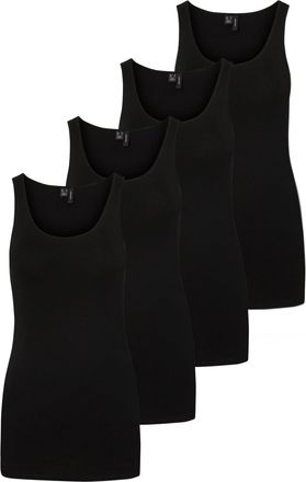 Vero Moda Damen VMMAXI My Soft Long Tank TOP GA 4 Pack, Black/Black & Black & Black, XXL
