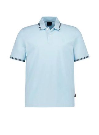 Bugatti Herren Polo-Shirt blau Baumwoll-Piqu&eacute;