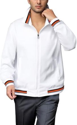 Generic Veste de mi-saison l&eacute;g&egrave;re pour homme - Veste bomber fine - Col montant - Veste de loisirs sans capuche - Fermeture &eacute;clair int&eacute;grale - Manteau de mi-sa