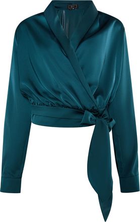 Faina Wickelbluse aus Satin Damen Smaragd
