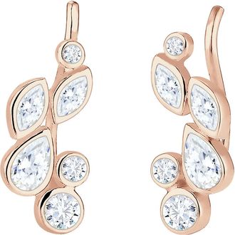 Elli Ohrringe Damen Earcuff Tropfen mit Zirkonia Kristalle in 925 Sterling Silber Rosé vergoldet