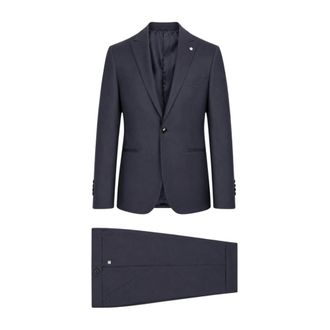 Luigi Bianchi Mantova Einknopf Sakko - - Suits - Herren - Blau - 3XL