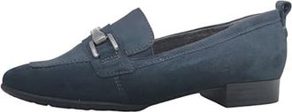 Tamaris Comfort mocassins femme sans talon cuir business confort fit, Navy Suede, 40 EU