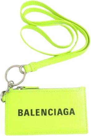 Balenciaga unisex, Pre-owned, Jaune, Taille: ONE Size Portefeuille en cuir vintage Pre-owned