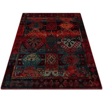 RugsX Rugsx - Wollteppich omega avar Quadrat Rahmen, Diamanten, orientalisch - rubin red 200x200 cm