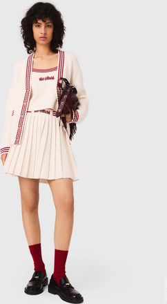 Maje Cardigan Long Brodé - Blanc - Maje