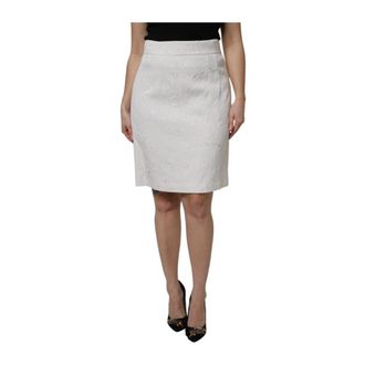 Dolce & Gabbana Gesteppter High-Waist Bleistiftrock - - Skirts - Damen - Wei&szlig; - L