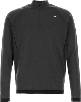 Stone Island Homme, Sport, Gris, Taille: XL Quarter-Zip Performance Pullover