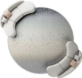 Generic Gris Clair Tapis Rond Lavable, Motif Minimaliste Pois Rayures pour Enfants Salon Chambre &agrave; Coucher Salle &agrave; Manger ou Salle de Jeux Tapis Doux et Moell