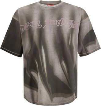 Diesel Homme, Tops, Gris, Taille: L T-shirt ras du cou en coton