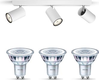 Philips Kosipo Aufbaustrahler (Wei&szlig;) - Warmwei&szlig; - Deckenspot mit 3 Lichtpunkten - GU10 - Nicht dimmbar