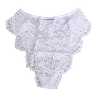 Dolce & Gabbana Womens White Floral Lace Low Rise Panty Underwear Viscose Clothing