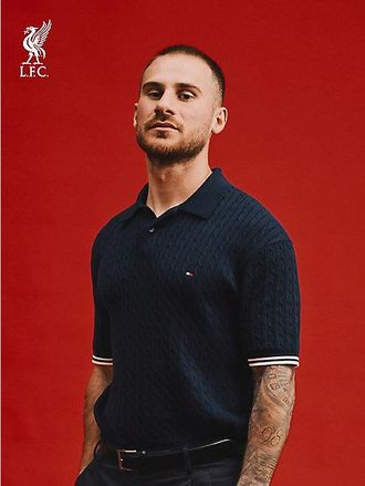 Tommy Hilfiger Polo &agrave; manches courtes en maille torsad&eacute;e