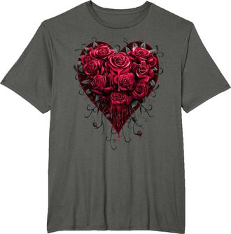 Spiral Original - blutendes Herz - Gothic Rosen T-Shirt