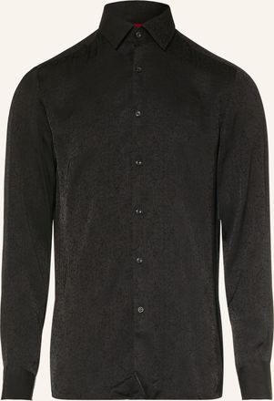 HUGO BOSS Hugo Satinhemd Kenno Slim Fit schwarz