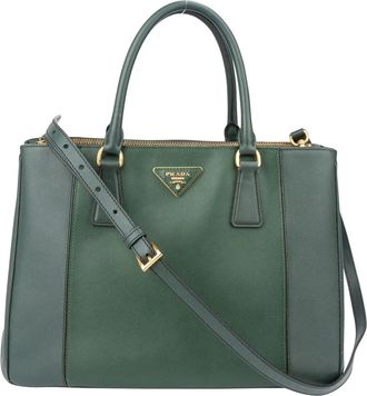 Prada Crossbody Bags - Prada Green Saffiano Leather Galleria Handbag - Gr. unisize - in Grün - für Damen