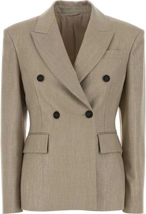 Brunello Cucinelli Femme, Vestes, Beige, Taille: 40 FR Cappuccino Twill Blazer