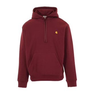 Carhartt Work in Progress Hooded American Script Sweatshirt - - Sweatshirts & Hoodies - Herren - Rot - XL