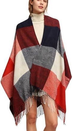 Miss Lulu Oak & Tea Écharpe Dhiver Chaude pour Femme Motif Tartan Toucher Cachemire Cadeau Femmes