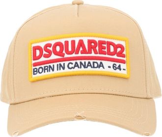 Dsquared2 BCM0983_05C000015130 Logo-Patch Cotton Baseball Cap - Beige
