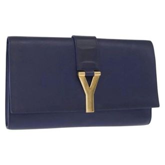 Saint Laurent Pochette en cuir Pre-owned - Femme - Pre-owned - Bleu - Taille: ONE Size