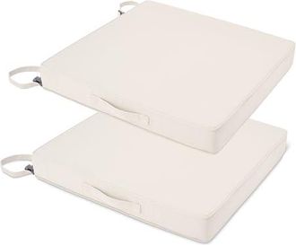 Amazon Basics Kissen für Terrassenstühle. 60.9 x 60.9 x 7.6 cm. Beige. 2er-Pack