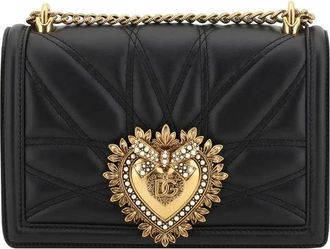 Dolce & Gabbana Devotion Schultertasche mit Juwelenschlie&szlig;e - - Bags - Damen - Schwarzk - ONE SIZE