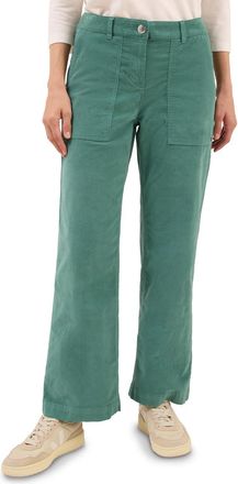 Cecil Damen 3716857 Wide Leg Cordhose, Jewel Green, 28W / 30L