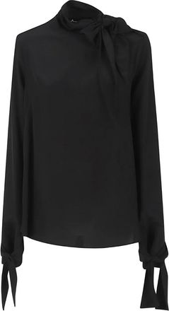 Ermanno Scervino Oberteil mit Schleifenkragen - Schwarz